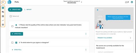 create my first session vevox