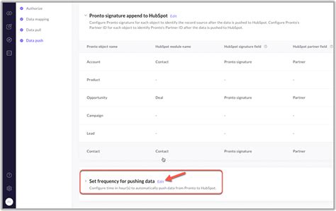 Hubspot Enable Data Push Pronto Support