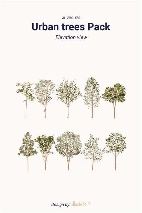 The Urban Trees Pack Is Shown Here