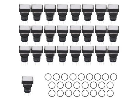 25 Pcs Industrial Push Button Switch Self Locking Push Button Switch