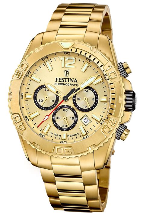 Festina Men's Watch Chronograph Gold Tone F20684/1 • uhrcenter