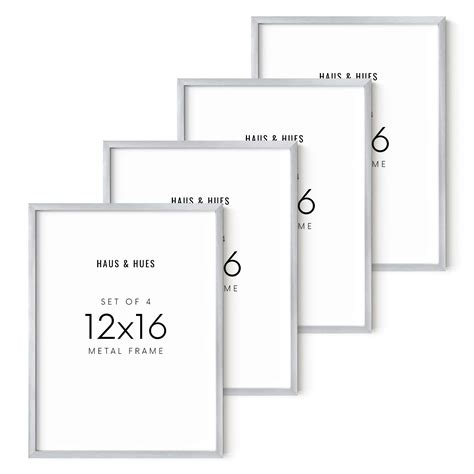 Haus And Hues 12x16 Silver Metal Picture Frames Set Of 4 Picture