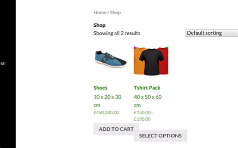Php Woocommerce Product Dimensions Not Showing On First Product Stack Overflow
