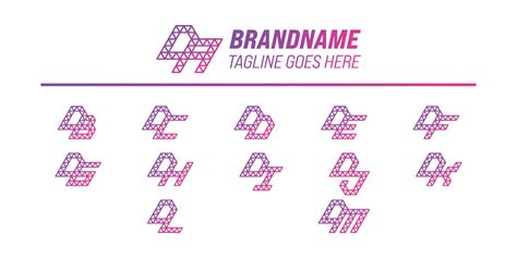 Letters Da Db Dc Dd De Df Dg Dh Di Dj Dk Dl Dm Polygon Logo Set 47113752 Vector Art At Vecteezy