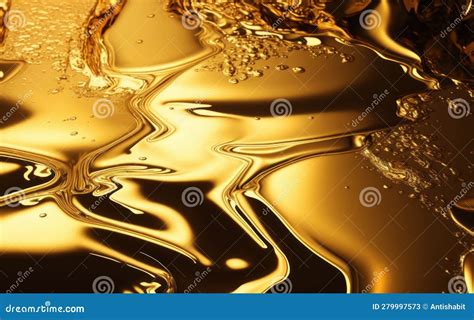 Luxurious Gold Glistening Texture A Golden Surface For Liquid Opulent Backgrounds Stock