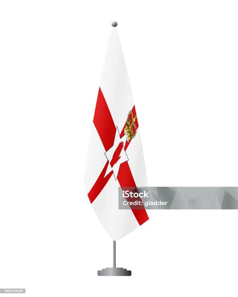 Bendera Irlandia Utara Di Tiang Bendera Untuk Pertemuan Resmi Latar