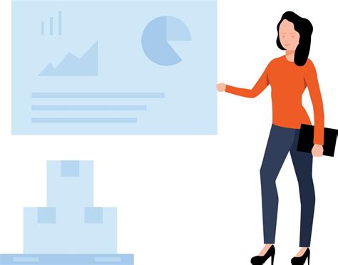 The Girl Is Looking At The Chart Graph Report 22790729 Vector Art At