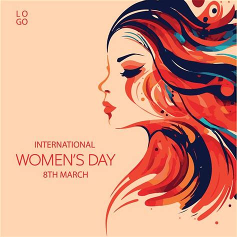 کارت تبریک روز جهانی زن صورت زن با گل در نقاشی یک خط پیوسته پرتره زن