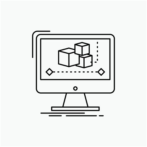 Animation Computer Editor Monitor Software Line Icon Vector