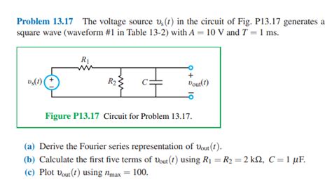 Solved Problem The Voltage Source Vs T In The Circuit Chegg