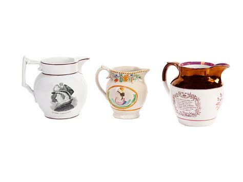 Bonhams Queen Caroline Three Various Jugs Circa 1820