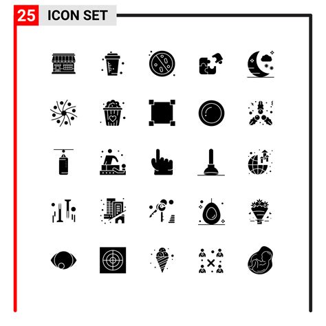 Universal Icon Symbols Group Of 25 Modern Solid Glyphs Of Business