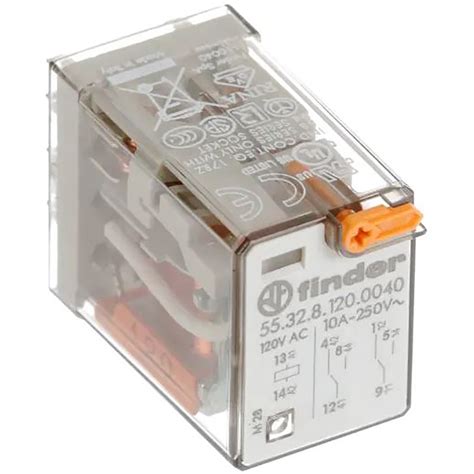 Finder 553290240000 Ind Plug In Relay Dpdt 10a 24v Dc Coil Agni