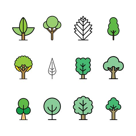 Tree Icon Set Tree Logo 49215401 Vector Art At Vecteezy