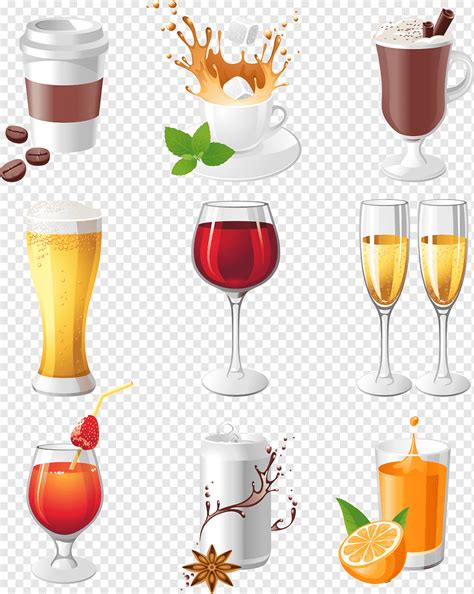 Ilustração De Diferentes Bebidas Deliciosas Png Pngwing