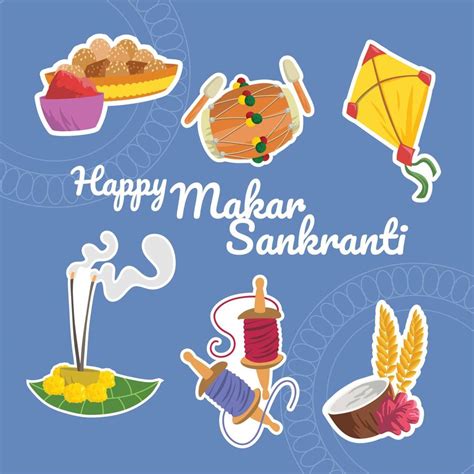 Makar Sankranti Sticker Pack 14269354 Vector Art At Vecteezy