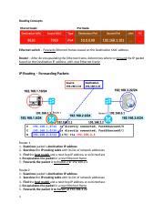 Routing Concepts WS Docx Routing Concepts Ethernet Switch Forwards Ethernet Frames Based
