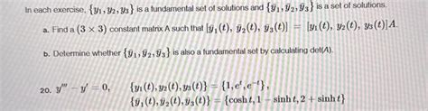 Solved In Each Exercise Y Y Y Is A Fundamental Set Of Chegg