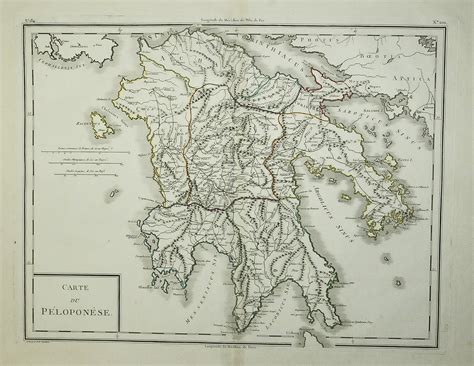 Carte ancienne du Péloponnèse cartes livres anciens