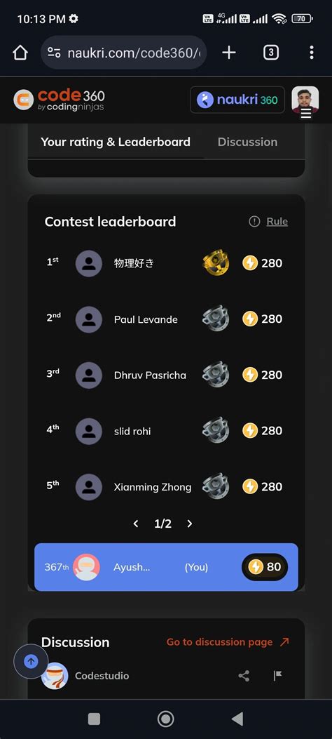 Ayush Chouksey On Linkedin Codingninjas Contest Programming
