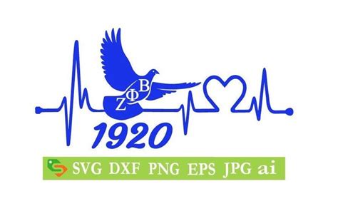 Zeta Phi Beta Dove Heart Beat Cut File Silhouettecricut Jpeg Svg