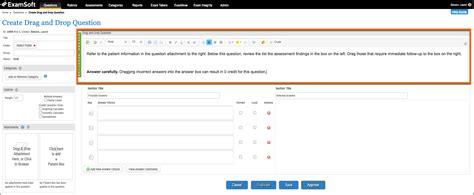 Create NCLEX NGN Extended Drag And Drop Items ExamSoft