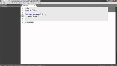 Learn Php Variable Scope Youtube
