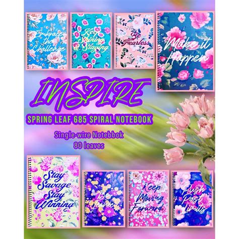 Springleaf Spiral Notebook INSPIRE Leaves Single Loop Wire Shopee Philippines