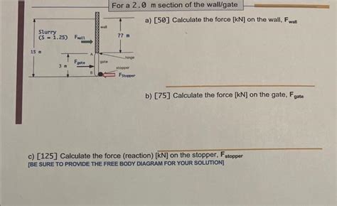 Solved A 50 Calculate The Force Kn On The Wall Fwa
