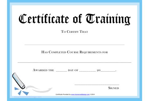 Training Certificate Template Download