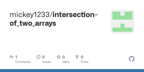 Github Mickey1233intersection Oftwoarrays