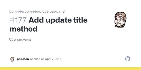 Add Update Title Method Issue Bpmn Io Bpmn Js Properties Panel GitHub