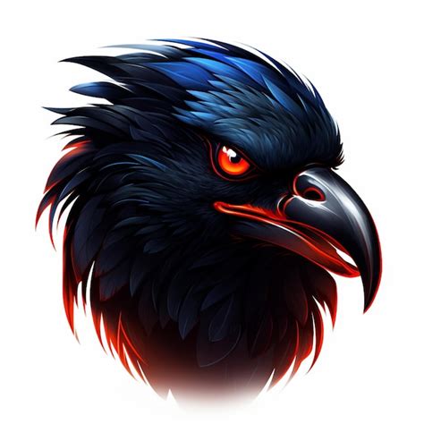Premium Photo Designing A Logo Awesome Scary Crow Logo With Dark Blue