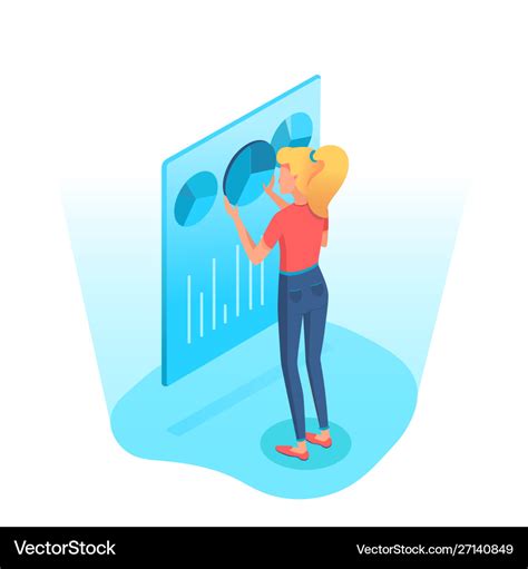 Business Metrics Analysis Isometric Chart Vector Image