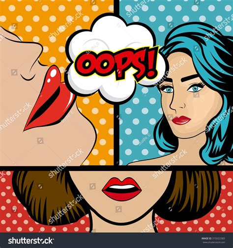 Womens Pop Art Cartoons Graphics Vector Stock Vector Royalty Free