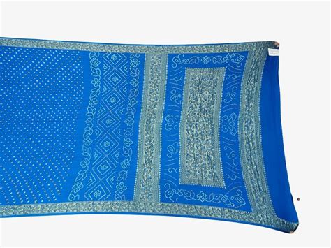 Bandhani Saree All Over Sky Blue Color Gaji Silk Bandhani Saree At Rs