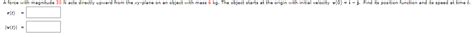 Solved A Force With Magnitude 30 N Acts Directly Upward From