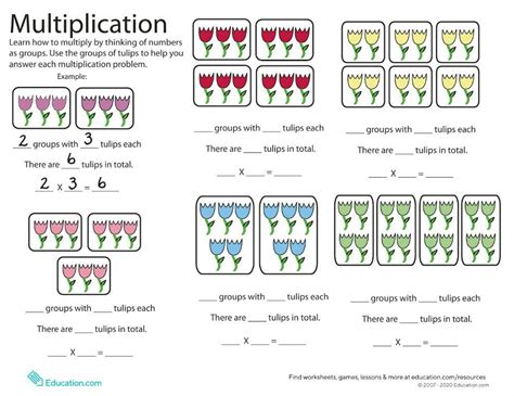 Multiplication By Grouping Worksheets Year 1 Multiplication Find The