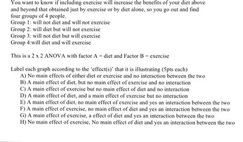 Solved You Want To Know If Including Exercise Will Increase Chegg