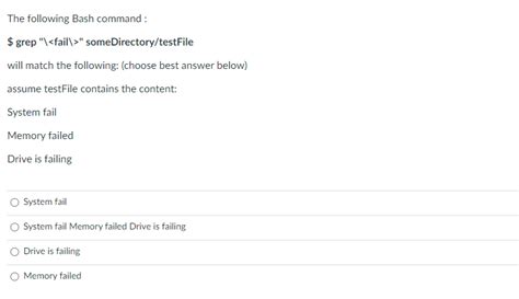 Solved The Following Bash Command Grep Some Chegg