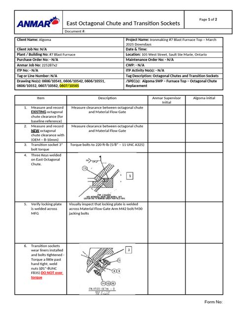 East Octagonal Chute And Transition Socket Feb 25 Pdf