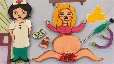 Pregnant Barbie Giving Birth Paper Barbie Normal Delivery How Barbie Give Birth YouTube