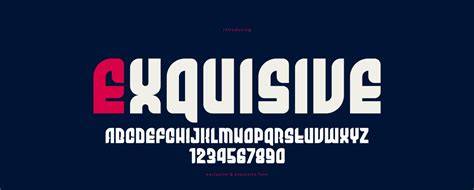 Geometric Bold Sans Serif Typeface Thick Vector Image