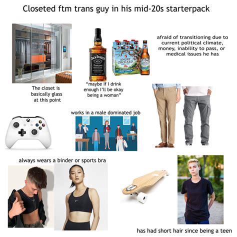 Closeted Ftm Trans Guy In His Mid 20s Starterpack Rstarterpacks Starter Packs Know Your Meme