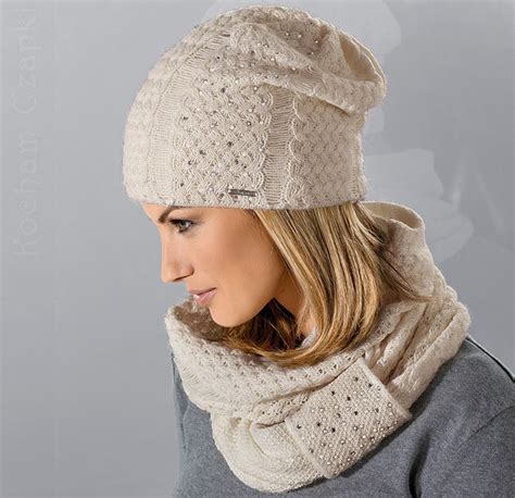 Elegancki Zimowy Komplet Damski ARUA Czapka Komin 55 57 Cm Loman