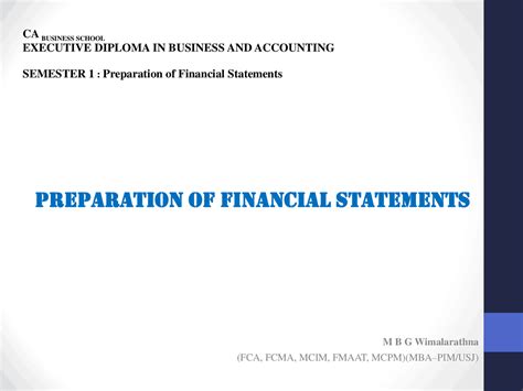 Preparation Of Financial Statements Lecture Notes Accounting Docsity