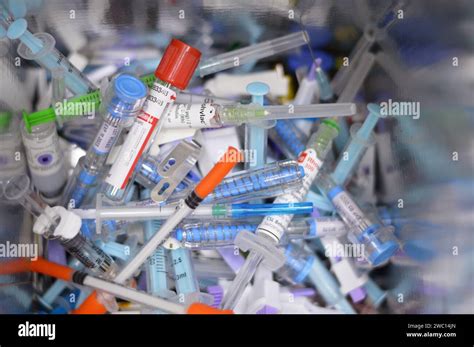 Cairo Egypt January Medical Waste Of Sharp Needles Syringes