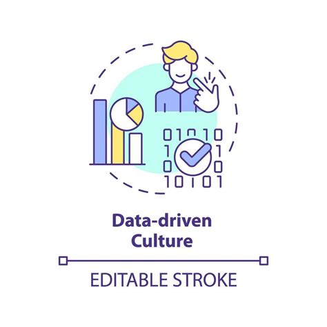 Editable Data Driven Culture Concept Thin Line Icon Isolated Vector Representing Data