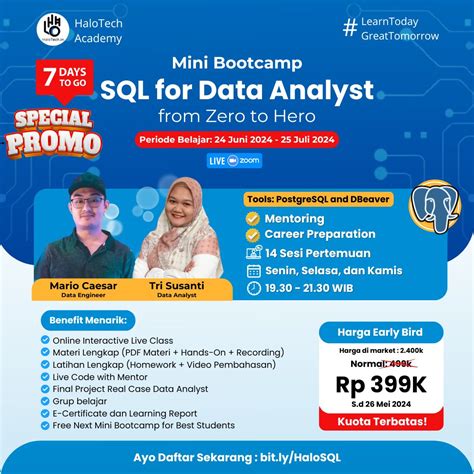 halotech academy on linkedin data enthusiast siap upgrade skill sql kamu 🔥 yuk ikutan mini…