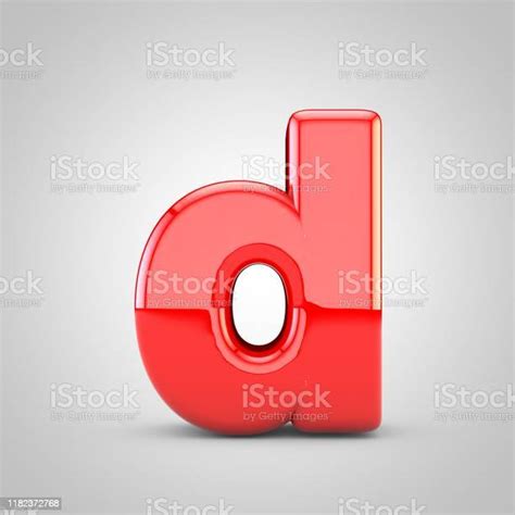 3d 빨간 문자 D 소문자 격리 흰색 배경 0명에 대한 스톡 사진 및 기타 이미지 0명 3차원 형태 금속의 Istock